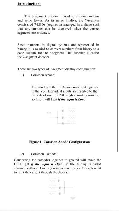 The Segment Display Is Used To Display Numbers And Chegg Com
