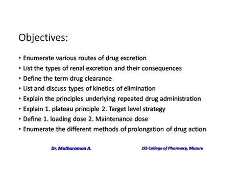 23 Pharmacokinetics Drug Excretion Ppt