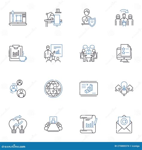 Performance Evaluation Line Icons Collection Metrics Analysis