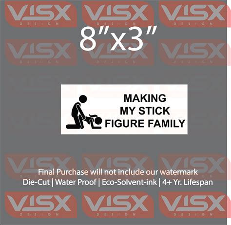 Funny JDM Bumper Sticker Making My Stick Figure Family Tailgate Sex Boobs Mom Graphic United