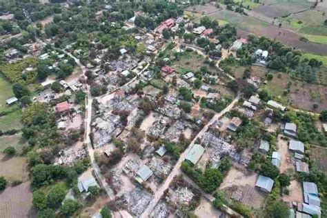 ဘုတလင်မြို့နယ်ရှိ သခွတ္တနယ် စံပြရွာကို စစ်တပ်က မီးရှို့ဖျက်ဆီးမှု နေအိမ် အများအပြား မီးလောင်ပြာက