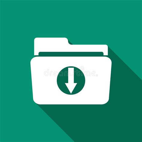 Download Arrow With Folder Icon Isolated With Long Shadow Stock Vector