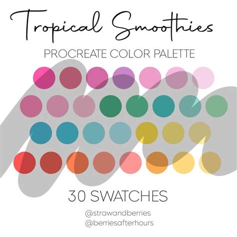 Tropical Palette Procreate Color Palette Procreate Palette Etsy