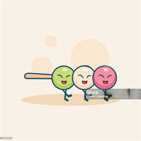 귀여운 사랑스러운 만화 행복한 웃는 떡 당고 쌀 그림 스티커 아이콘 마스코트와 로고 Dango Dumpling에 대한 스톡 벡터 아트 및 기타 이미지 Dango
