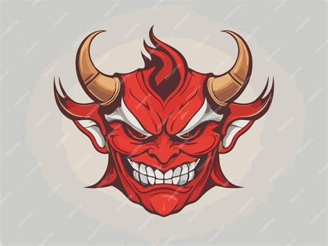 Premium Vector Red Devil Face Vector On A White Background