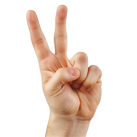 Hand Showing Peace Sign Victory Gesture Two Fingers Up 55215575 Png