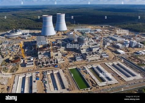 Aerial Survey Of A Nuclear Power Plant Under Construction Installation