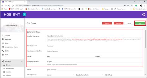 Edit Driver Details HOS247 Support Center