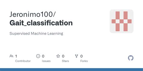 github jeronimo100 gait classification supervised machine learning