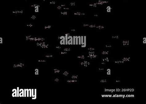 A Looping View Of Complicated Random Math Formulas Fly Past The Camera Formulas Are Fictional