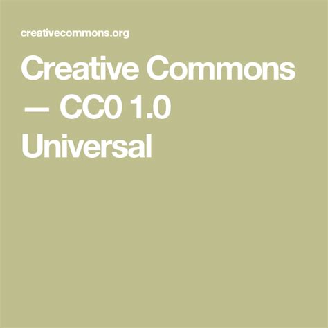 creative commons — cc0 1 0 universal universal creative commons