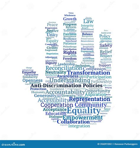 Anti Discrimination Policies Word Cloud Stock Illustration
