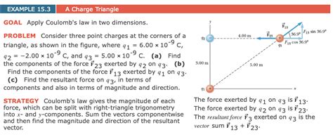 Solved Example 15 3 A Charge Triangle Goal Apply Coulombs