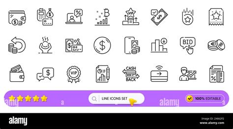 Vip Award Savings And Difficult Stress Line Icons For Web App Pictogram Icon Line Icons