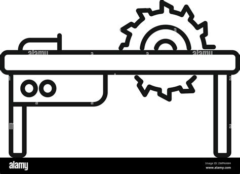 Router Cnc Machine Icon Outline Vector Control Production Flash Construction Stock Vector