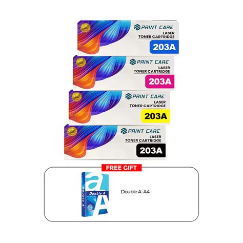 Print Care 203a Laserjet Toner Cartridge Full Set Free Double A A4 1