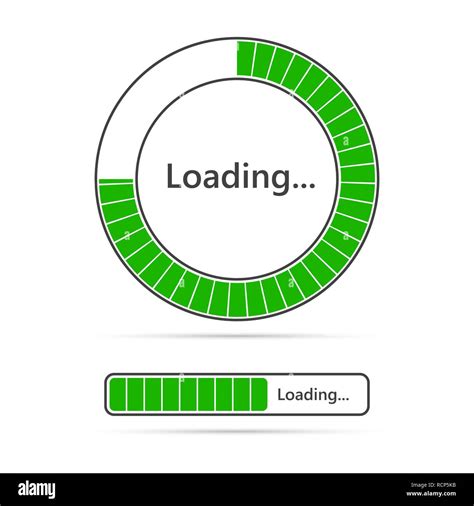 Set Of Loading Bar Element Icons Vector Illustration Download Sign In Flat Design Isolated