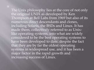 Linux Principles And Philosophy PPT