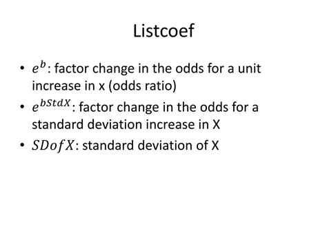 Ppt Introduction To Logistic Regression In Stata Powerpoint Presentation Id 5945663