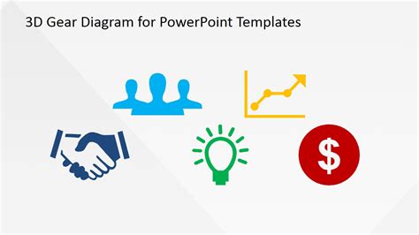 5 Steps 3D Gear Diagram For PowerPoint SlideModel