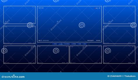 Cctv Camera User Interface Surveillance 007 Stock Vector Illustration