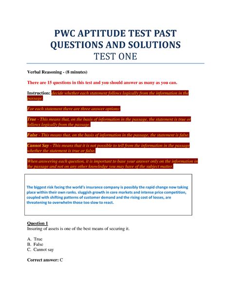 Aptitude Test Questions And Answers