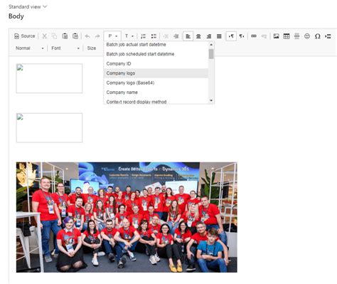 support images in outgoing emails in d365fo