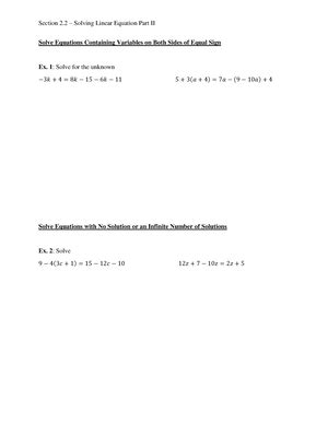Section Applications Of Linear Equations Section Applications Of Linear Equations