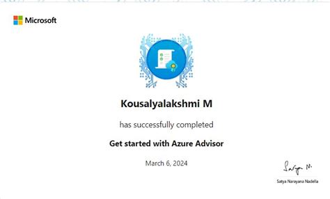 kousalyalakshmi m on linkedin azureadvisor cloudoptimization