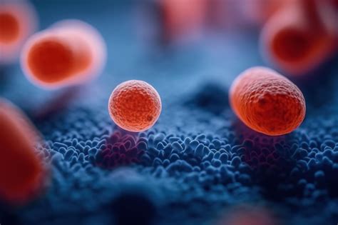 Premium Ai Image An Abstract Background With A Macro Shot Of Various Microbes Including Virus