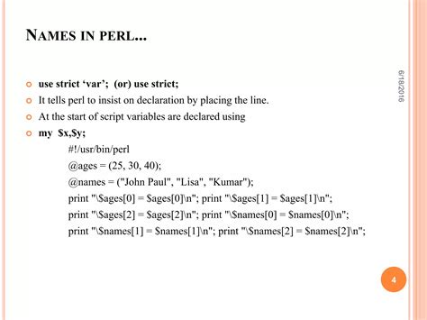 Perl Names Values And Variables Pptx Programming Languages Computing