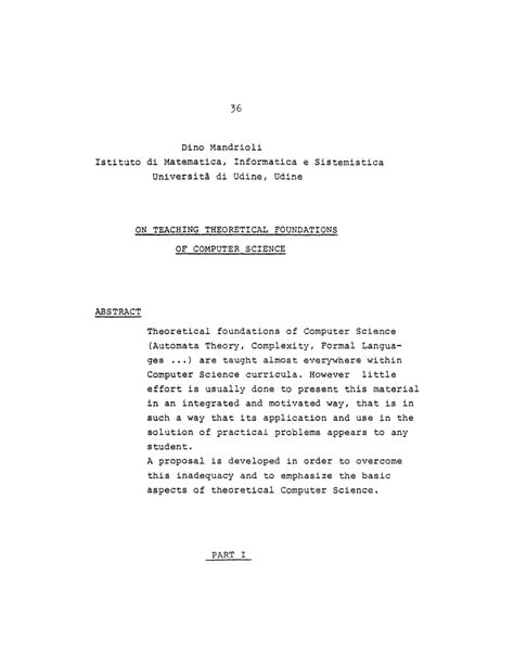 pdf on teaching theoretical foundations of computer science