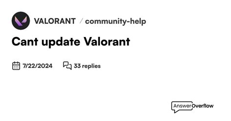 Cant Update Valorant Valorant