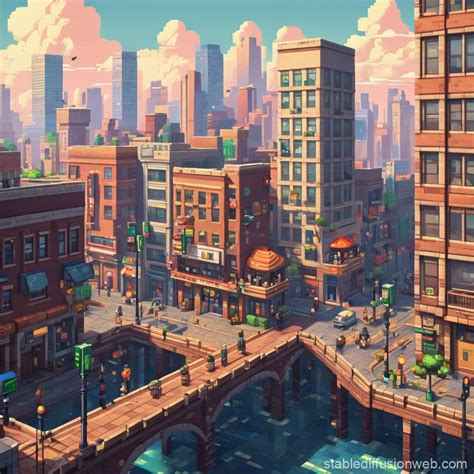 240x240 2d Pixel Art Of A Platform Game In A Suuburban City Prompts