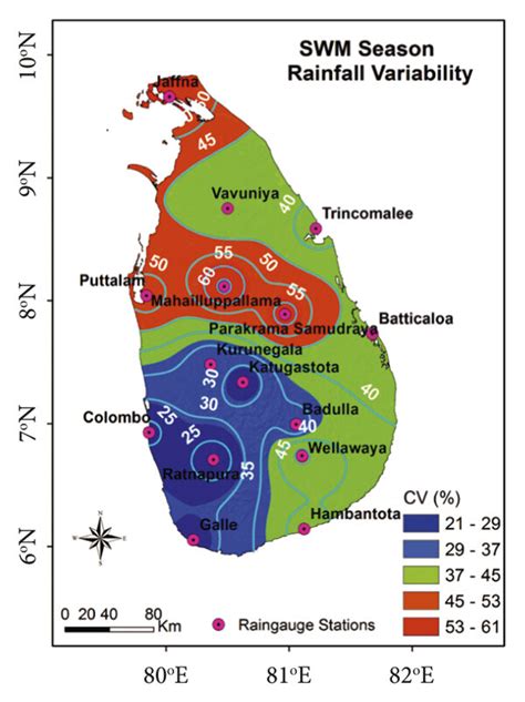 Spatial Distribution Of Rainfall Variability At Annual And Seasonal Download Scientific Diagram