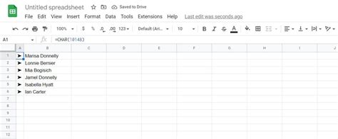 How To Use The CHAR Function In Google Sheets