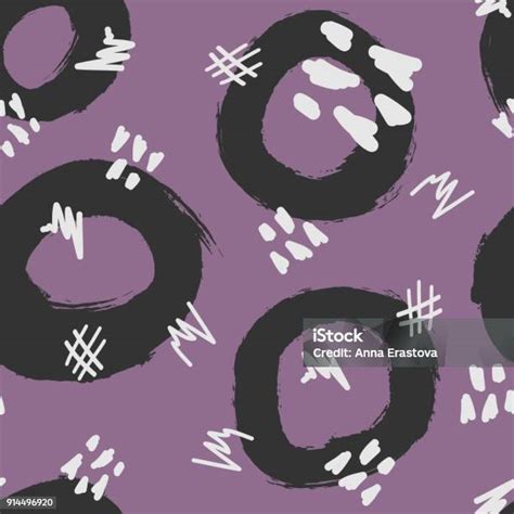 추상적인 기하학적 완벽 한 패턴입니다 반복된 동그라미 그리고 손으로 그린 낙서입니다 그런 지 스케치 낙서 낙서입니다 검은색에 대한 스톡 벡터 아트 및 기타 이미지 Istock