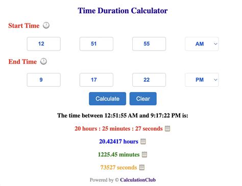Time Duration Calculator Find Time Difference In 2025