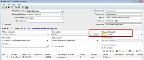 Requisition Pharmacy Supply Chain
