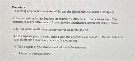 solved procedure 1 carefully observe the properties of the