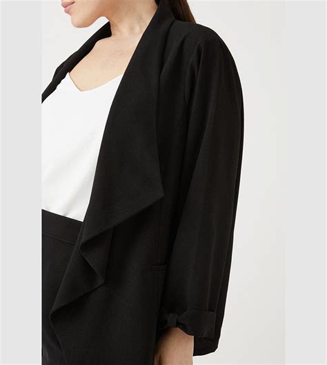 Buy Wallis Curve Black Short Waterfall Jacket In Black 6thstreet Kuwait