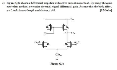 C Figure Q3c Shows A Differential Amplifier With