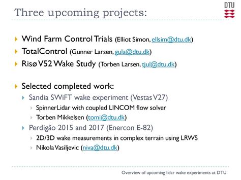Overview Of Upcoming Lidar Wake Experiments At Dtu Ppt Download
