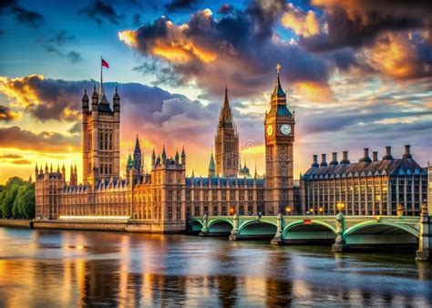 Iconic London Skyline A Breathtaking View Of Big Ben And Buckingham