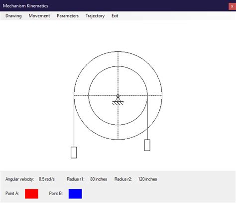 Github Andrii Malakhovtsev Mechanism Kinematics Winforms Mechanical Wheels Pulling Weights On