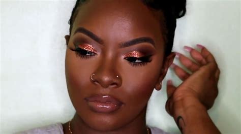 Copper Eyes And Nude Lip ️ ️💋 Makeup For Black Women Nude Lip Makeup