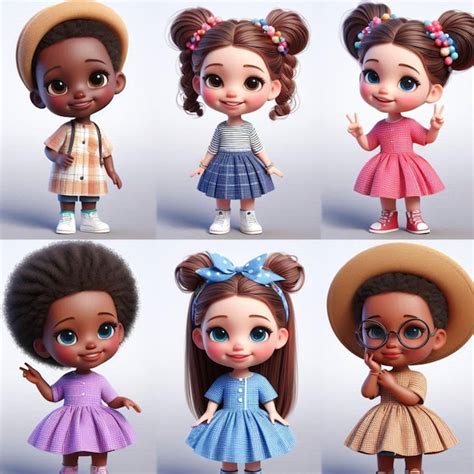 A Series Of Different Dolls Including One Of The Three Different Models Premium AI Generated Image