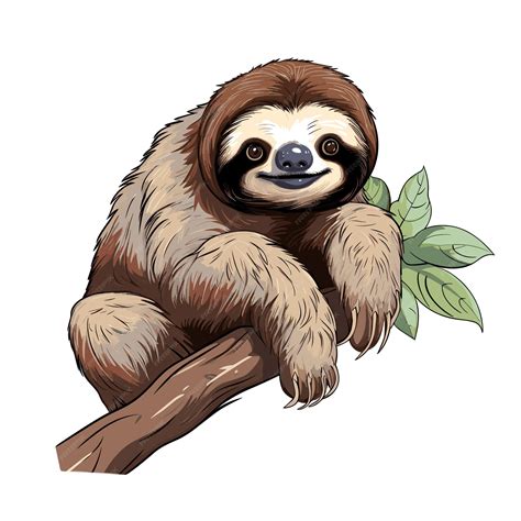 Premium Vector Hand Drawn Solid Color Sloth Illustration