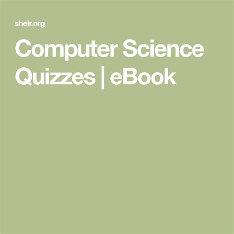 Computer Science Quizzes Ebook