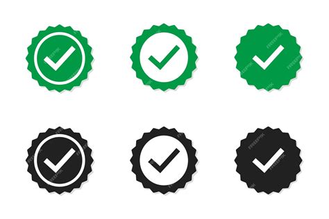 확인 표시 배지 아이콘 집합 플랫 디자인 벡터 그림 10eps에서 확인 표시 인증 메달 아이콘으로 승인됨 프리미엄 벡터